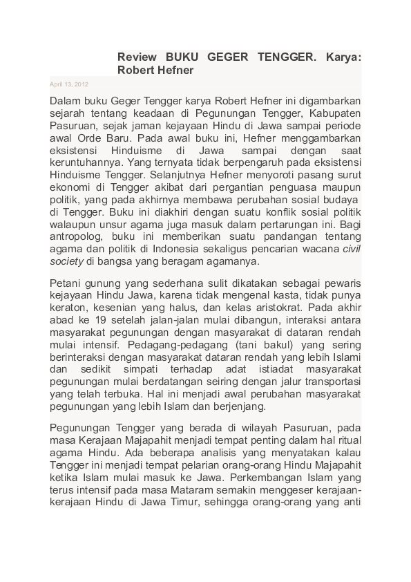 (DOC) Review BUKU GEGER TENGGER