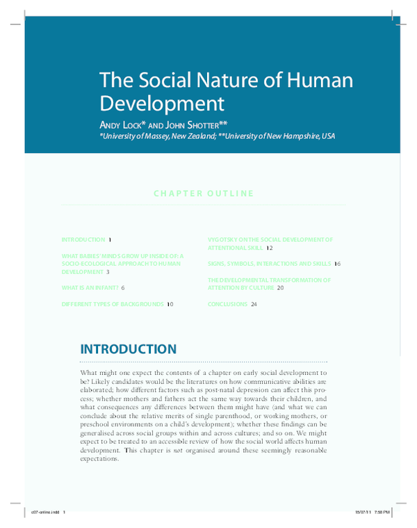 (PDF) The Social Nature of Human Development