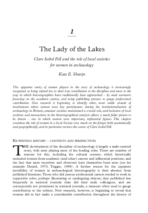 (PDF) The Lady of the Lakes: Clare Isobel Fell and the role of local ...