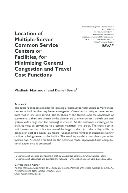 (PDF) Location of Multiple-Server Common Service Centers or Facilities ...
