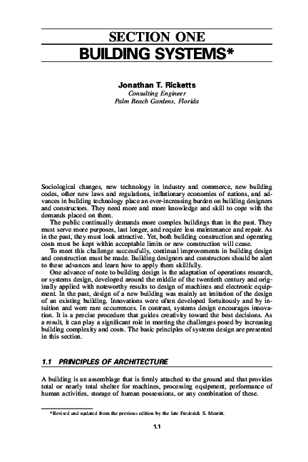 (PDF) SECTION ONE BUILDING SYSTEMS