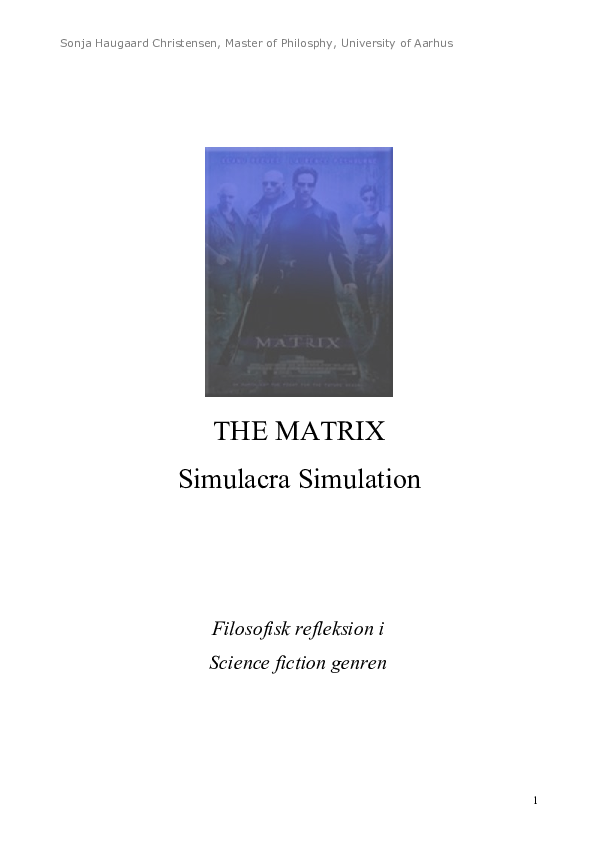 (PDF) THE MATRIX Simulacra Simulation