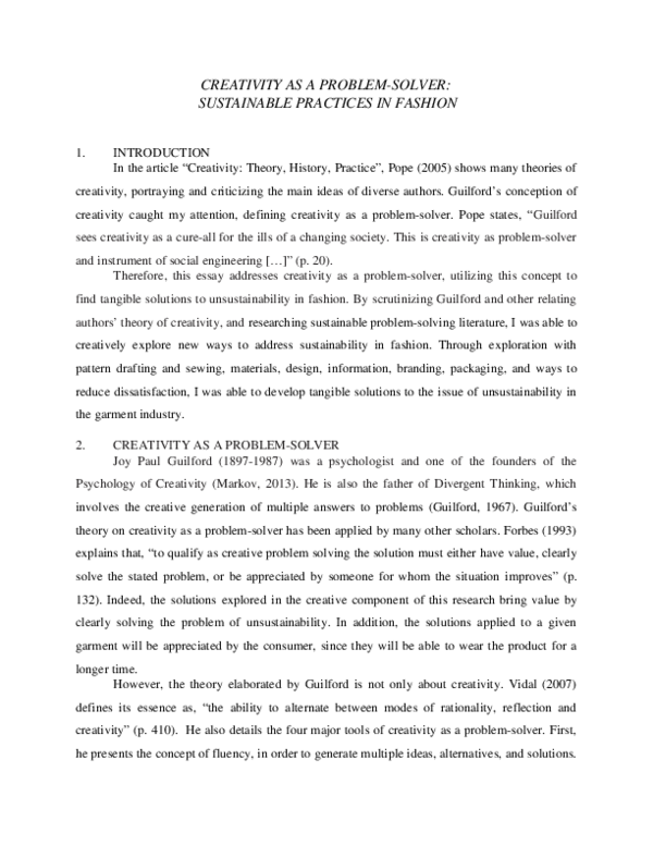 (DOC) Sustainable Problem Solving in Fashion