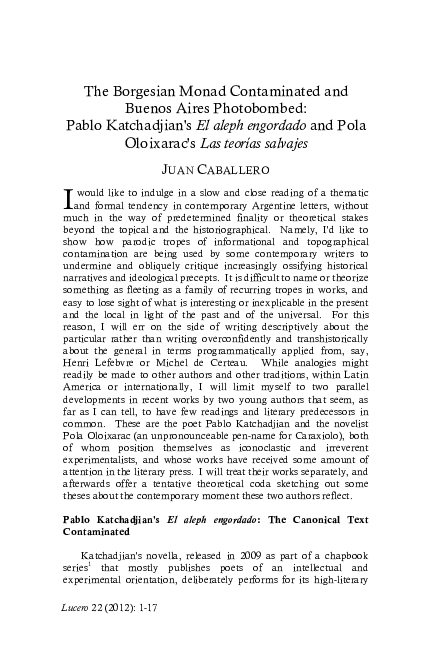 (PDF) The Borgesian monad contaminated and Buenos Aires photobombed ...