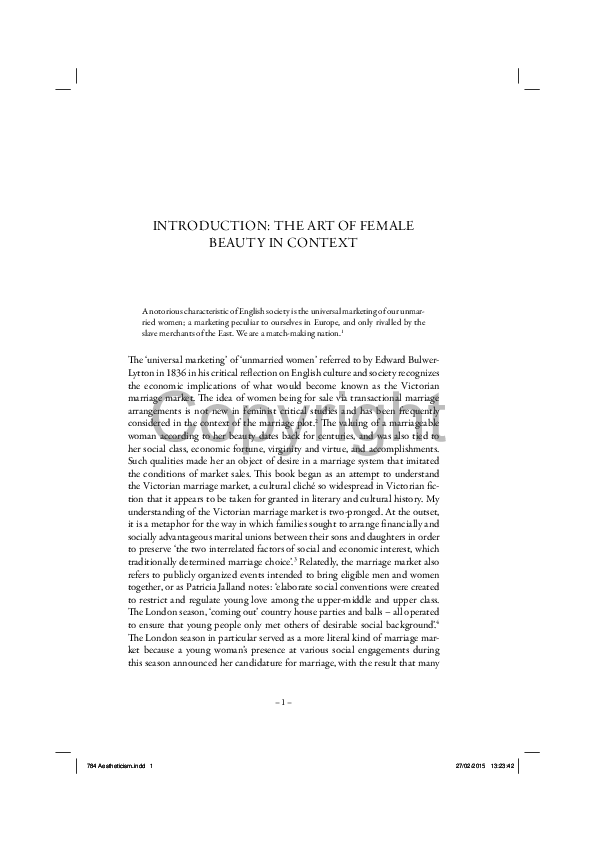 (PDF) Sample introduction from Aestheticism and the Marriage Market in Victorian Popular Fiction ...