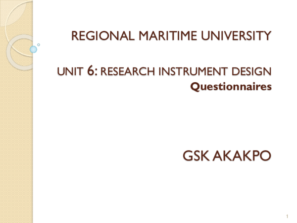 (PDF) Questionnaire design for Data collection