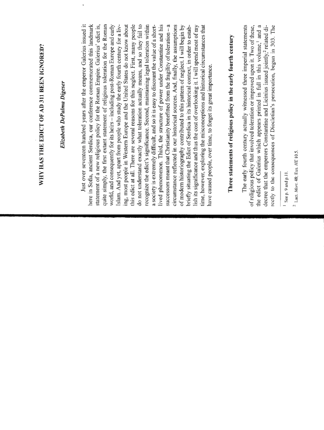 (PDF) Why Has the Edict of AD 311 Been Ignored? In Serdica Edict (311 ...