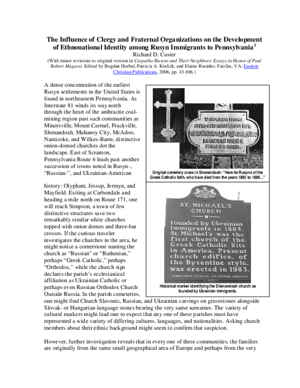 (PDF) The Influence of Clergy and Fraternal Organizations on the ...