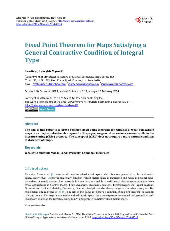 Pdf Fixed Point Theorem For Maps Satisfying A General Contractive Condition Of Integral Type