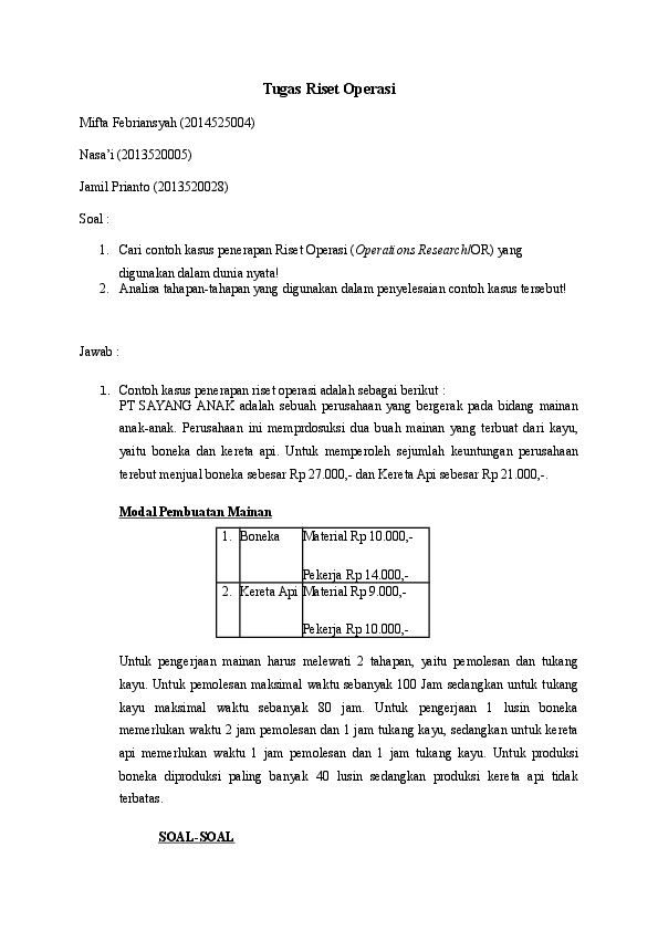 (DOC) Riset Operasi