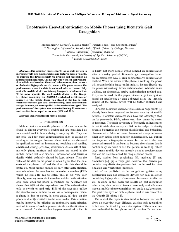 (PDF) Unobtrusive User-Authentication on Mobile Phones Using Biometric ...