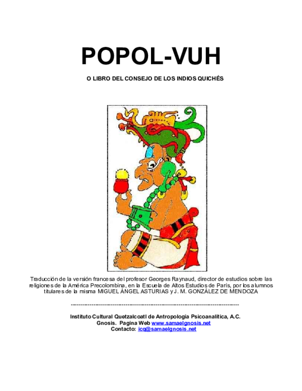 (DOC) POPOL-VUH O LIBRO DEL CONSEJO DE LOS INDIOS QUICHÉS