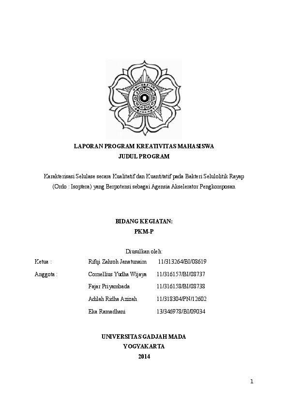 (DOC) Karakterisasi Selulase pada Bakteri Selulolitik Secara Kualitatif ...