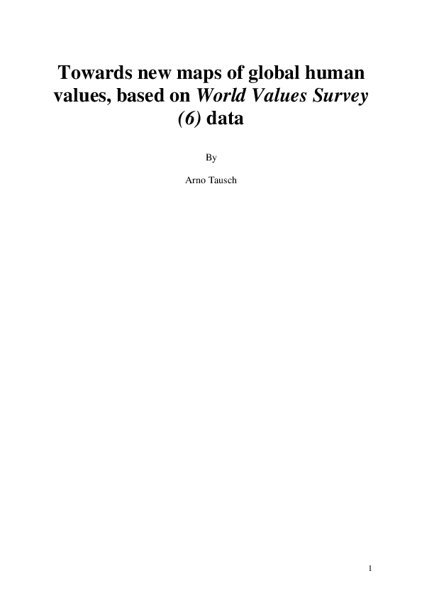 (PDF) Towards new maps of global human values, based on World Values ...