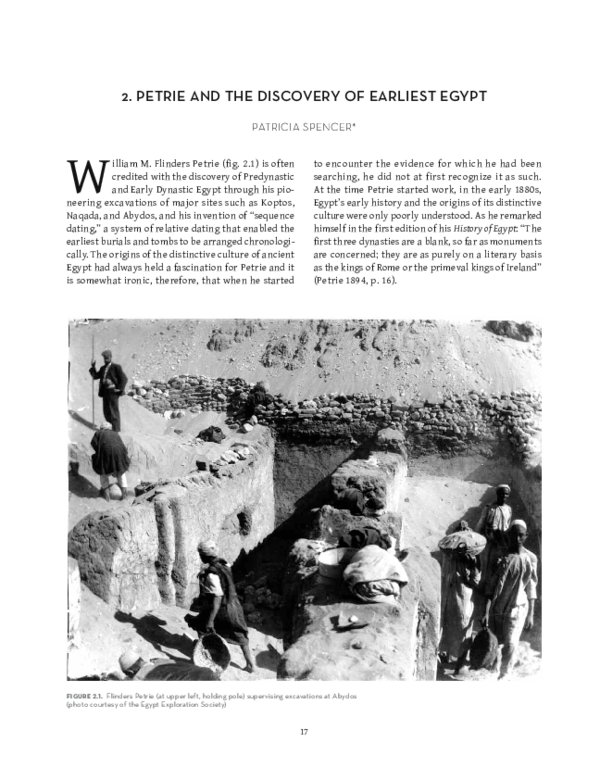 (PDF) Petrie and the Discovery of Earliest Egypt