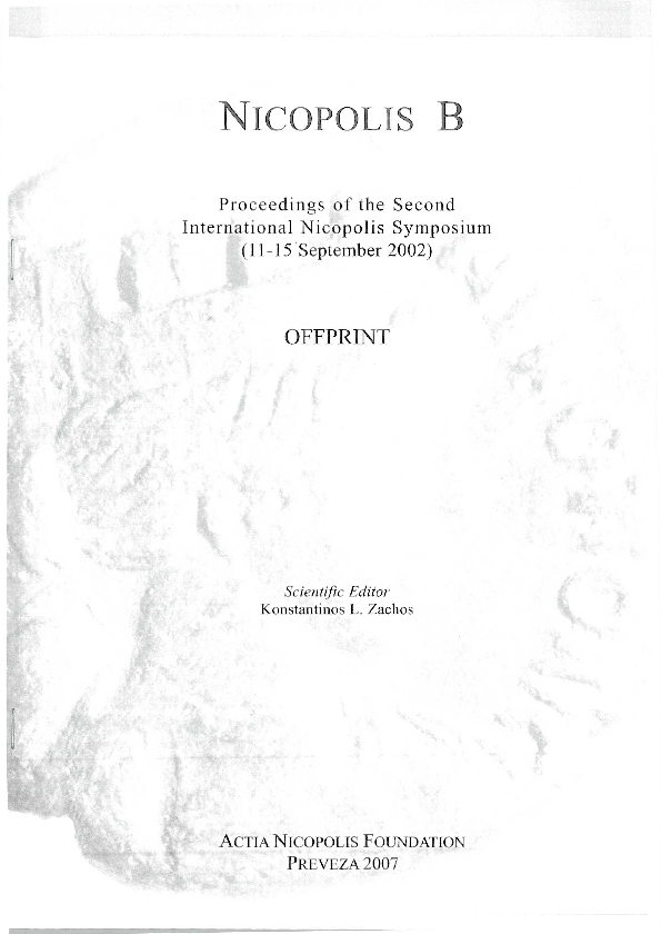 (PDF) Nicopolis: the ideology of the late antique city, in K. Zachos (ed.) 2007. Nicopolis B ...