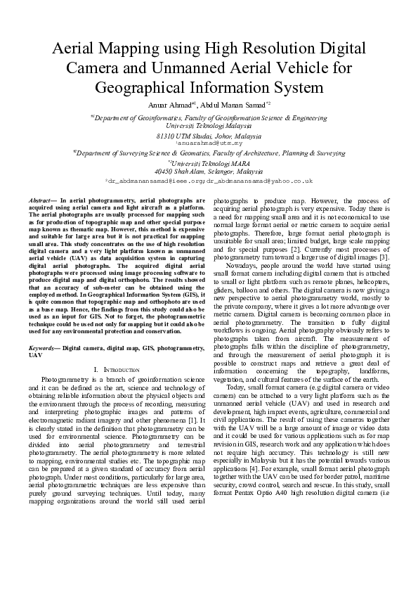 (DOC) Aerial mapping using high resolution digital camera and unmanned ...