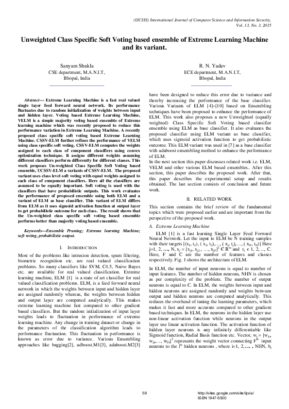(PDF) Unweighted Class Specific Soft Voting based ensemble of Extreme Learning Machine and its ...