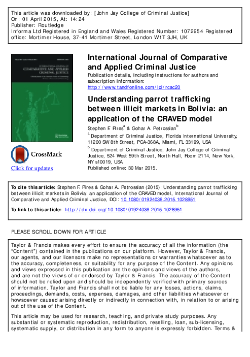 Understanding Parrot Trafficking Between Illicit Markets In Bolivia An