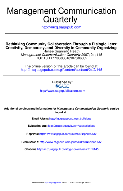 (PDF) Rethinking Community Collaboration through a Dialogic Lens