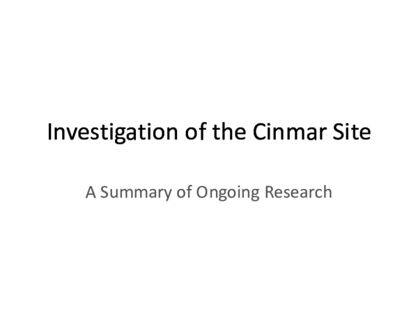 (PDF) Cinmar Site Investigations 2013