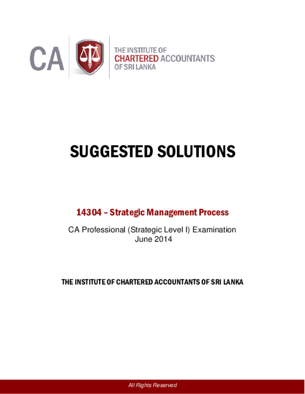 (PDF) SUGGESTED SOLUTIONS 14304 – Strategic Management Process CA ...