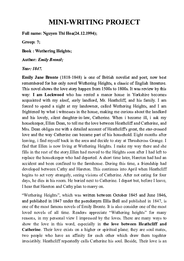 (DOC) MINI-WRITING PROJECT