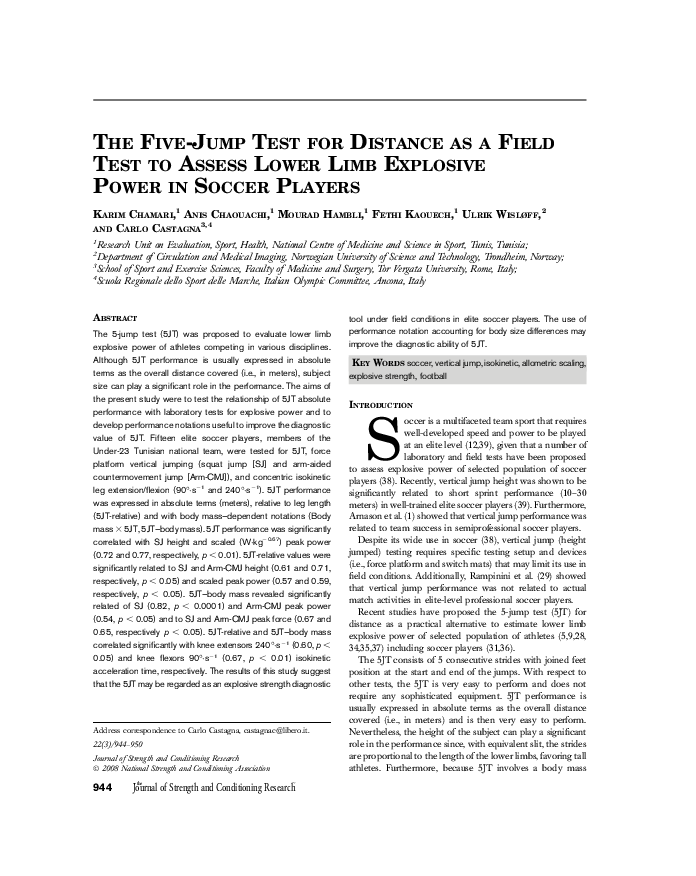(PDF) The five-jump test for distance as a field test to assess lower ...