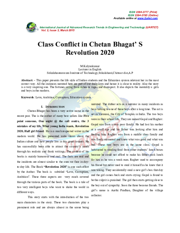 (PDF) Class Conflict in Chetan Bhagat’ S Revolution 2020