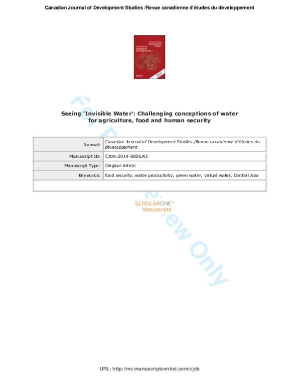 (PDF) Seeing "Invisible Water": Challenging conceptions of water for ...