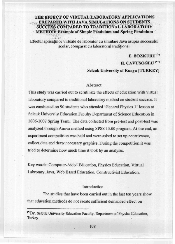 (PDF) THE EFFECT OF VIRTUAL LABORATORY APPLICATIONS PREPARED WITH JAVA SIMULATIONS ON STUDENTS ...