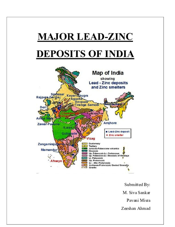 (PDF) Lead-Zinc Deposits of India