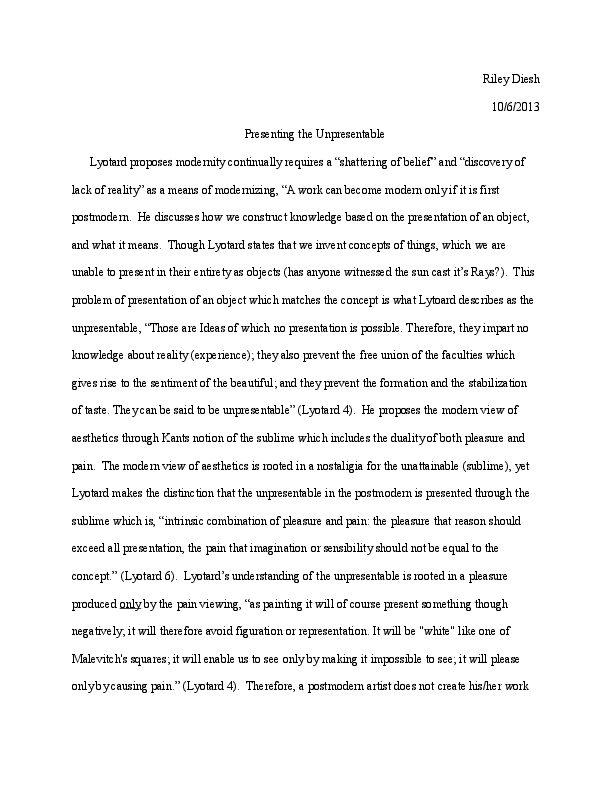 Presenting the Unpresentable