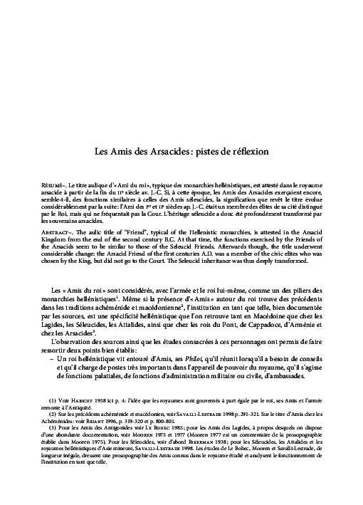 (PDF) Les Amis des Arsacides : pistes de réflexion