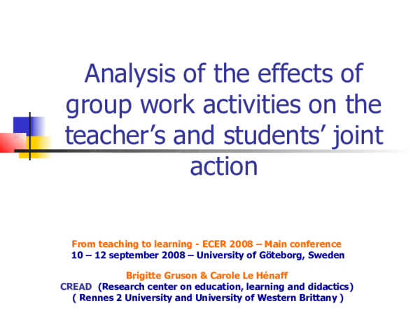 (PDF) Effects of group work activities on the teacher’s and students ...