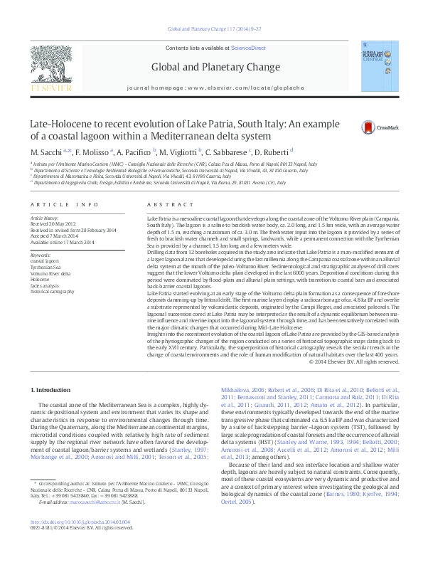 (PDF) Late-Holocene to recent evolution of Lake Patria, South Italy: An ...