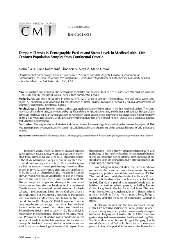 (PDF) Temporal trends in demographic profiles and stress levels in ...