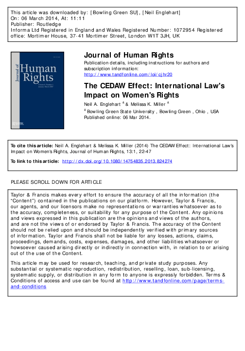 The CEDAW Effect: International Law's Impact on Women's Rights
