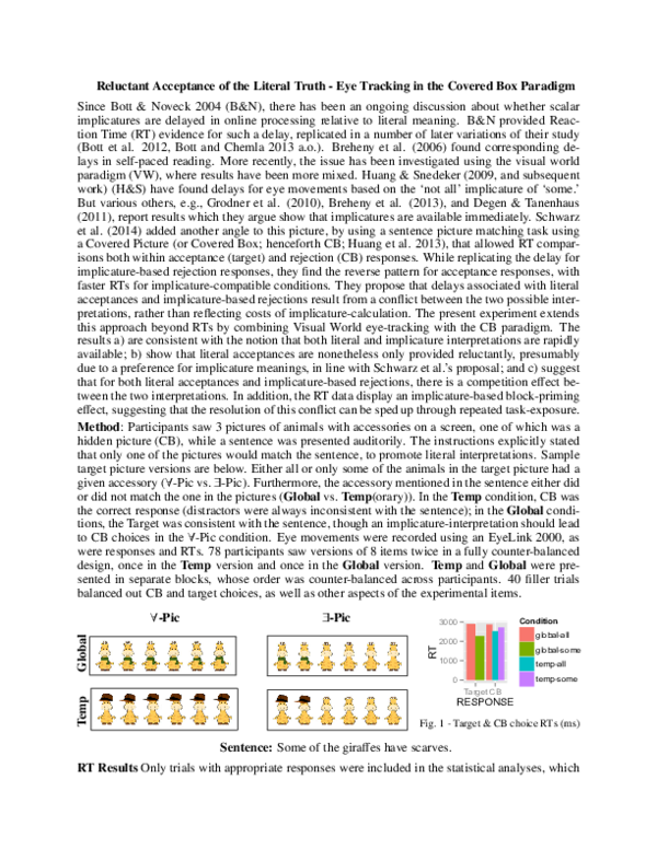 (PDF) Reluctant Acceptance of the Literal Truth - Eye Tracking in the ...