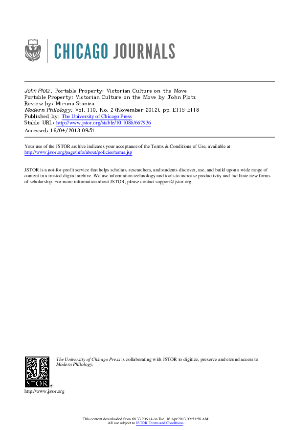 (PDF) review of John Plotz, Portable Propety: Victorian Culture on the Move