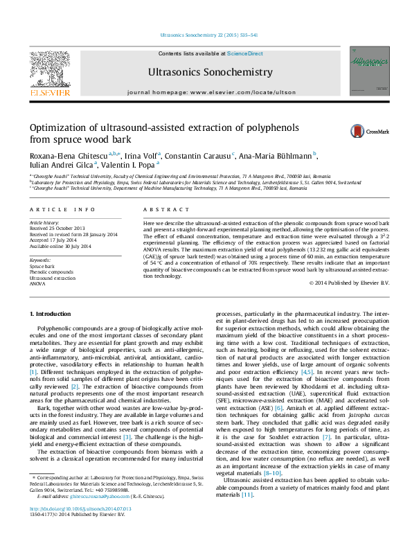 (PDF) Optimization of ultrasound-assisted extraction of polyphenols