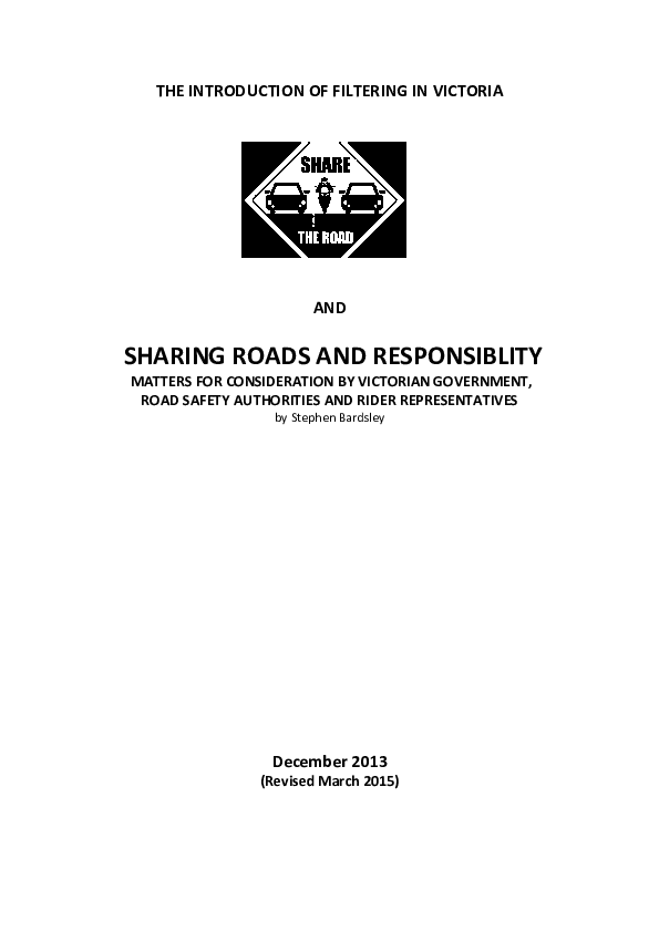 (PDF) SHARING ROADS AND RESPONSIBILITY (road safety, the responsibility ...