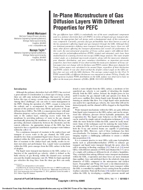 (PDF) In-Plane Microstructure of Gas Diffusion Layers With Different Properties for PEFC