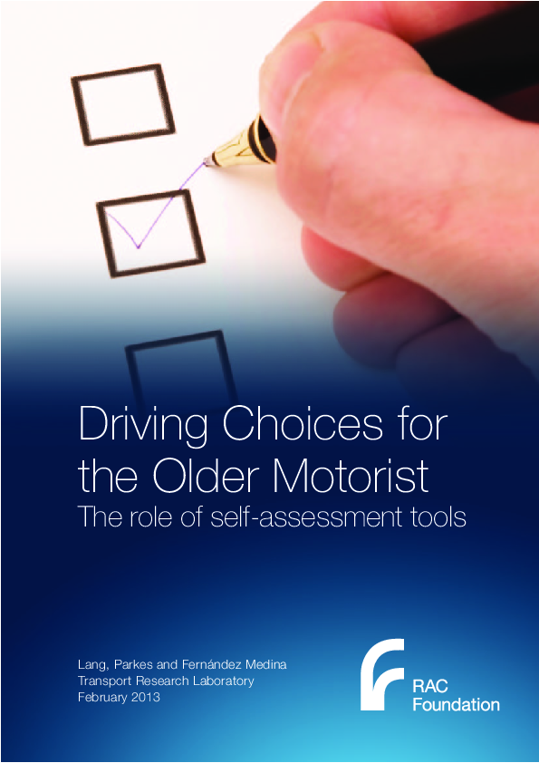 (PDF) Driving Choices for the Older Motorist The role of self ...
