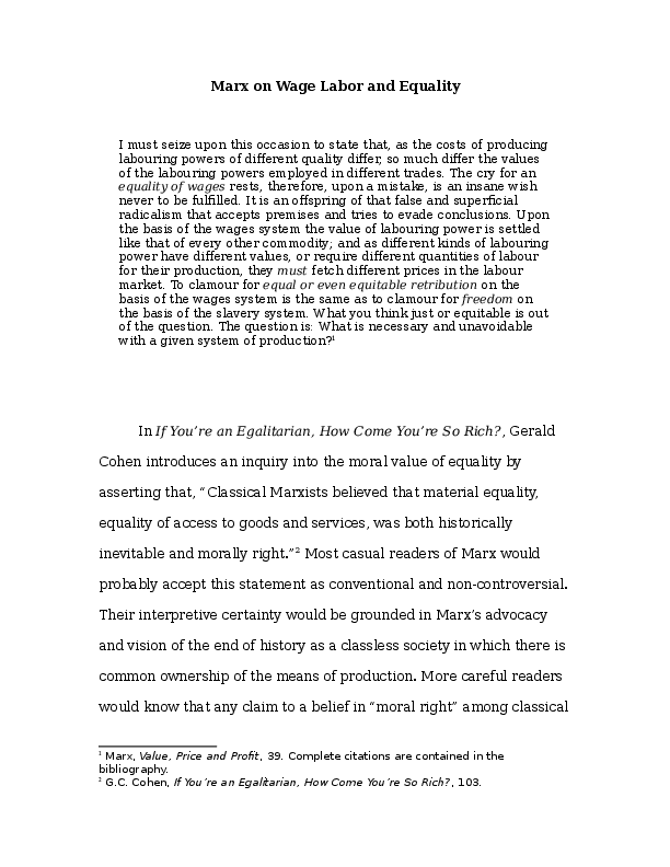 (DOC) Was Marx an Egalitarian?