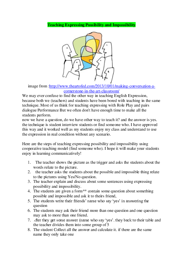 (PDF) Steps In teaching expressing Possibility and impossibility