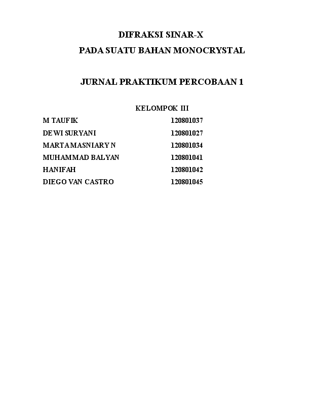 Doc Teknik Difraksi Sinar X