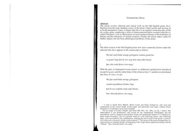 (PDF) Unediting Deor