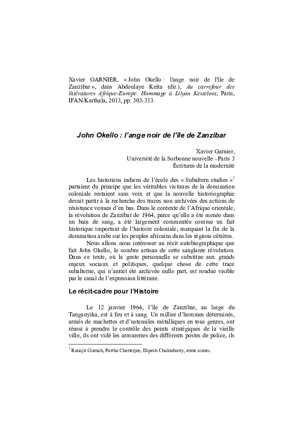 John Okello: l'ange noir de l'île de Zanzibar