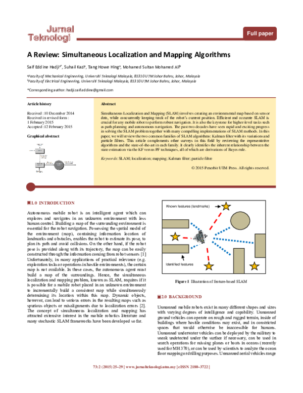 A Review Simultaneous Localization And Mapping Algorithms